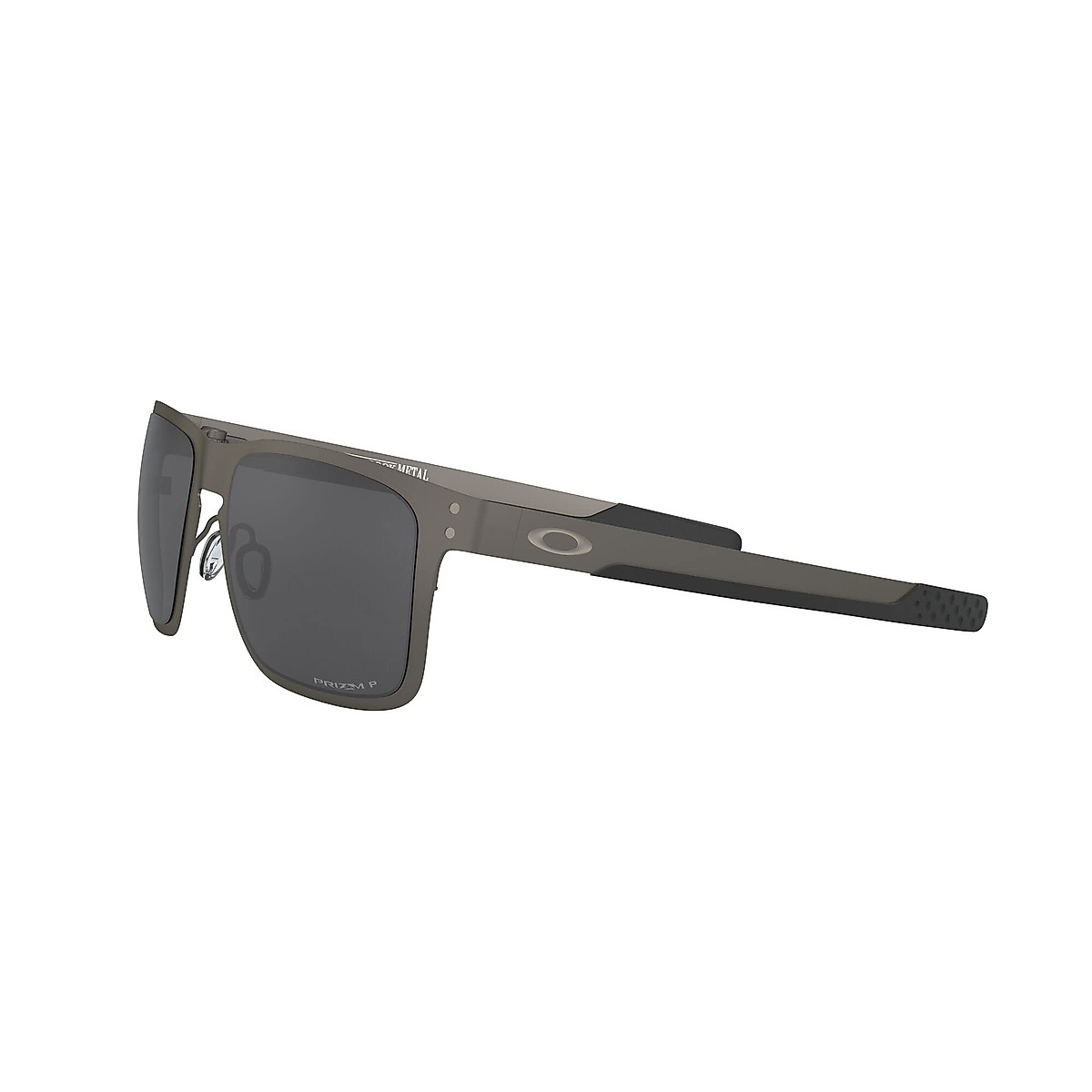 Oakley Men's OO4123 Holbrook Metal Square Sunglasses, Matte Gunmetal/Prizm Black Polarized, 55 mm