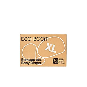 ECO BOOM Diapers, Baby Bamboo Viscose Diapers, Eco-Friendly Natural Soft Disposable Nappies for Infant, Size 5 Suitable for 26 to 37lb (X-Large - 48 Count)
