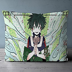AKARDO Hero School Anime One for All Izuku Duvet Covers, Soft Microfiber Washed Duvet Cover Set 3 Pieces with Zipper Closure,Beding Set (08,King (104"x90"))