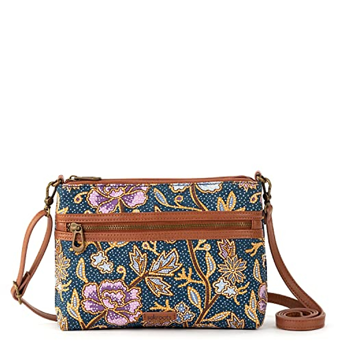 Sakroots Womens Sakroots Campus Mini Crossbody in Canvas, Sapphire Bali Blossom, One Size US