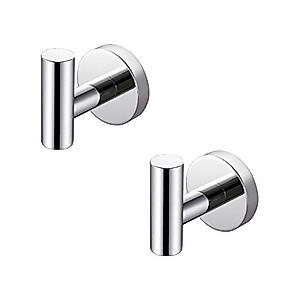 Kenivix 2 Pcs Bathroom Towel Hook Coat/Robe Clothes Hooks Kitchen Wall Hanging Hooks Wall Mount SUS 304 Stainless Steel Polished Steel