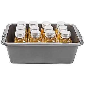Dicunoy 4 Pack Plastic Bus Tubs, 8L Dish Tubs Food Service Tub, Kitchen Rectangle Wash Dish Basin Pans, Small Meat Lugs, Concrete Cement Mixing Tray, Commercial Tote Box for Home, RV, Camping
