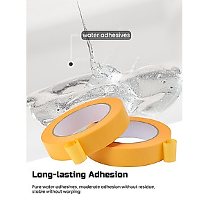 Lichamp 20 Bulk Pack 1 inch Yellow Painters Tape, Orange Masking Tape, 0.95 inch x 55 Yard x 20 roll, 2010YL(Total 1100 Yards)