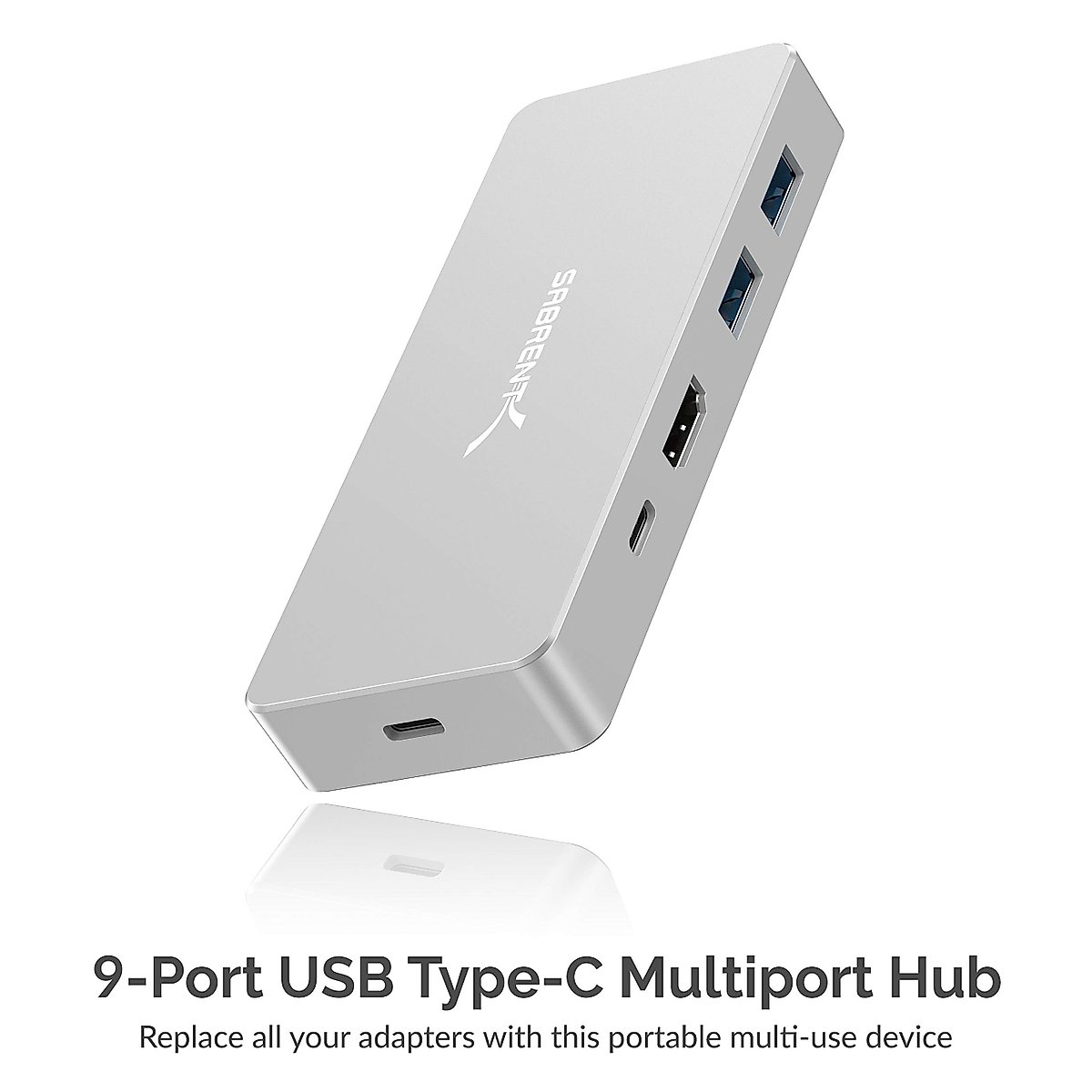 Sabrent 9 in 1 USB C HUB for Windows & Mac + USB Type-C External Stereo Sound Adapter