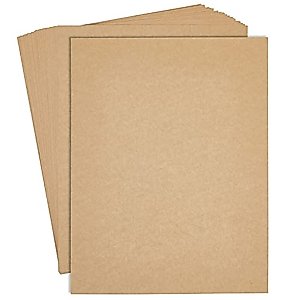 48 Sheets Brown Kraft Paper Material for Crafts, Party Invitations, Wedding, Letter Size (120 gsm, 8.5 x 11 In)