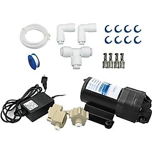 Geekpure Reverse Osmosis Booster Pump Kit with Transformer + High and Low Pressure Switches + Fittings for 50-150 GPD RO System