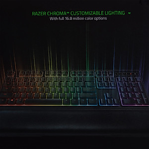 Razer Ornata Chroma Gaming Keyboard: Hybrid Mechanical Key Switches - Customizable Chroma RGB Lighting - Individually Backlit Keys - Detachable Plush Wrist Rest - Programmable Macro Functionality