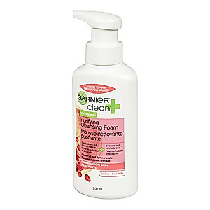 Garnier Clean+ Purifying Foam Cleanser For Combination Skin, 6.8 Fluid Ounces