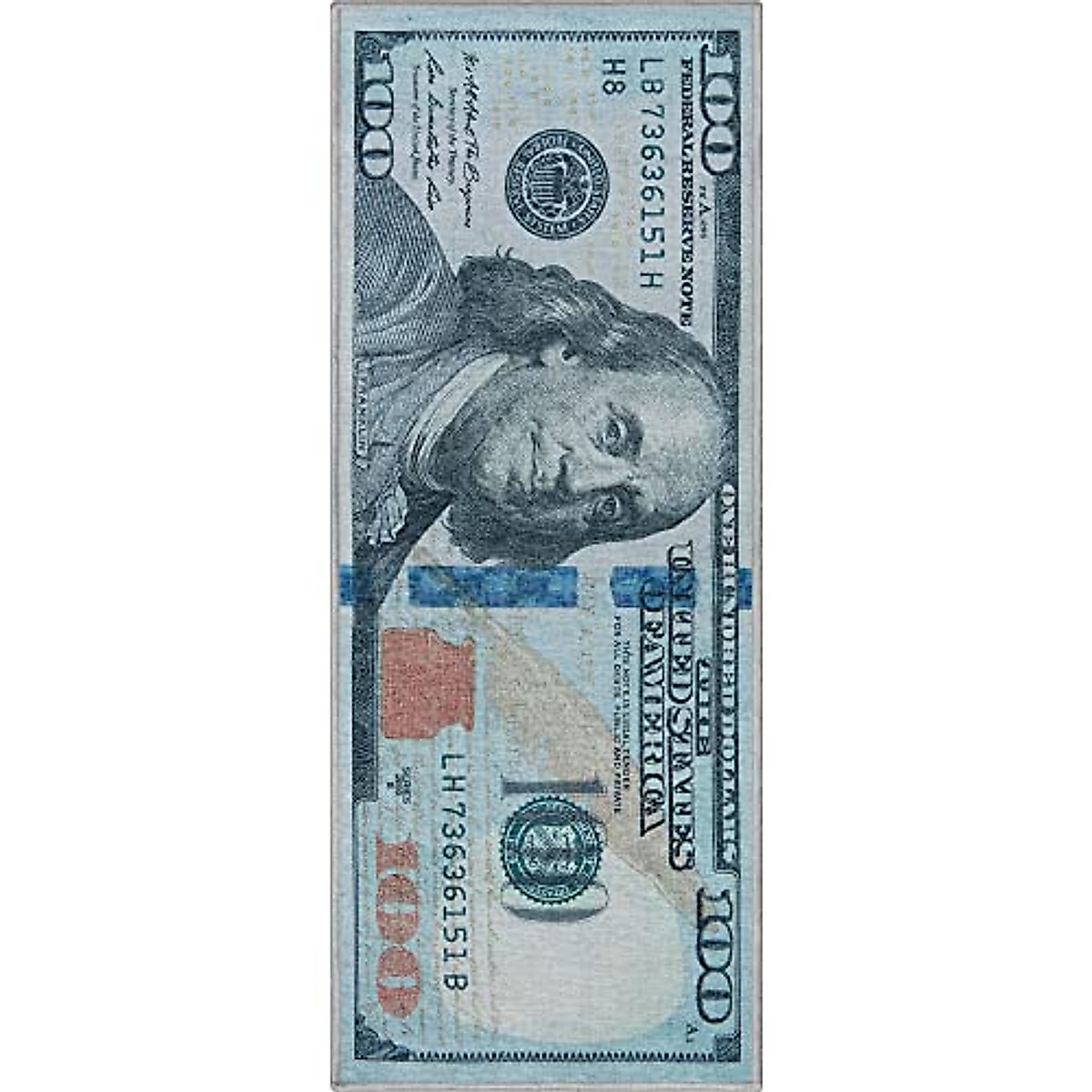 Well Woven Money Collection New Hundred Dollar Bill 2' x 5' Runner Rug