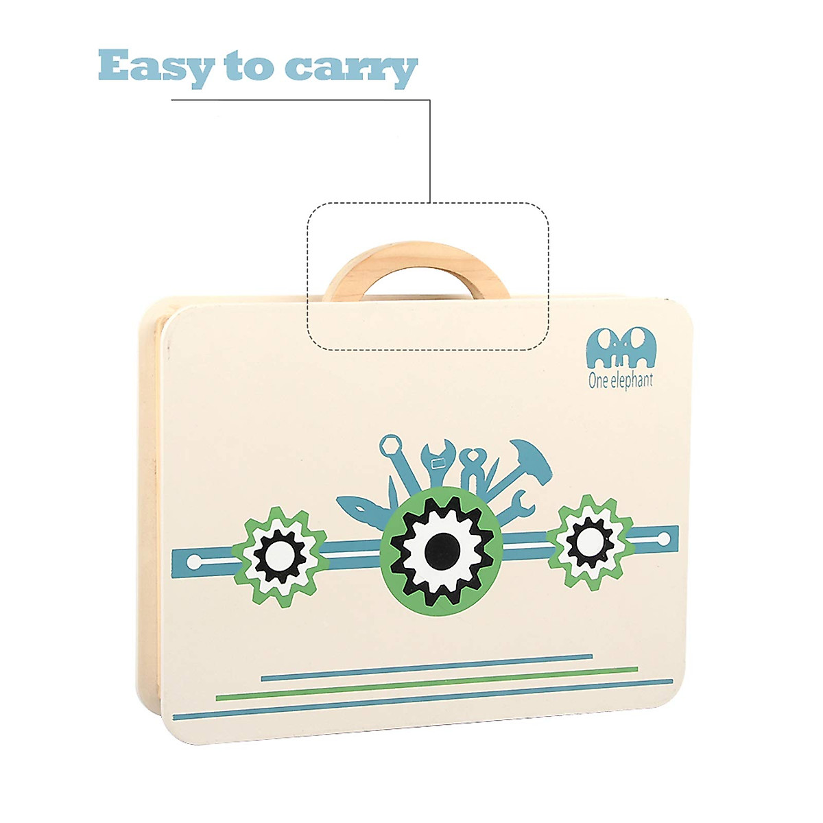 43 Pcs Wooden Tool Box Building Tools Sets Pretend Play Toys for Toddlers Construction Toy Role Play Set for 3 4 5 Year Olds Boys Girls