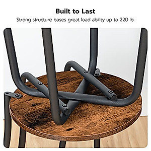 HOOBRO Bar Stools with Back, Set of 2 Bar Chairs, 27.8 Inch Counter Height bar stools, Breakfast Bar Chairs, Solid and Stable, Easy Assembly, Rustic Brown and Black BF04BY01G1