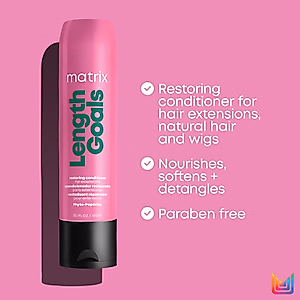 Matrix Length Goals Shampoo and Conditioner Set For Extensions - Softens & Nourishes Hair, Paraben Free and Detangling, For Natural Hair, Hair Extensions & Wigs
