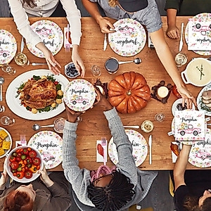 122PCS Little Pumpkin Baby Shower Decorations - A Little Pumpkin is On The Way Baby Shower Include Plates, Napkins, Cups, Forks, Tablecloth, and Banner for Girl Pumpkin Baby Shower, Serves 24