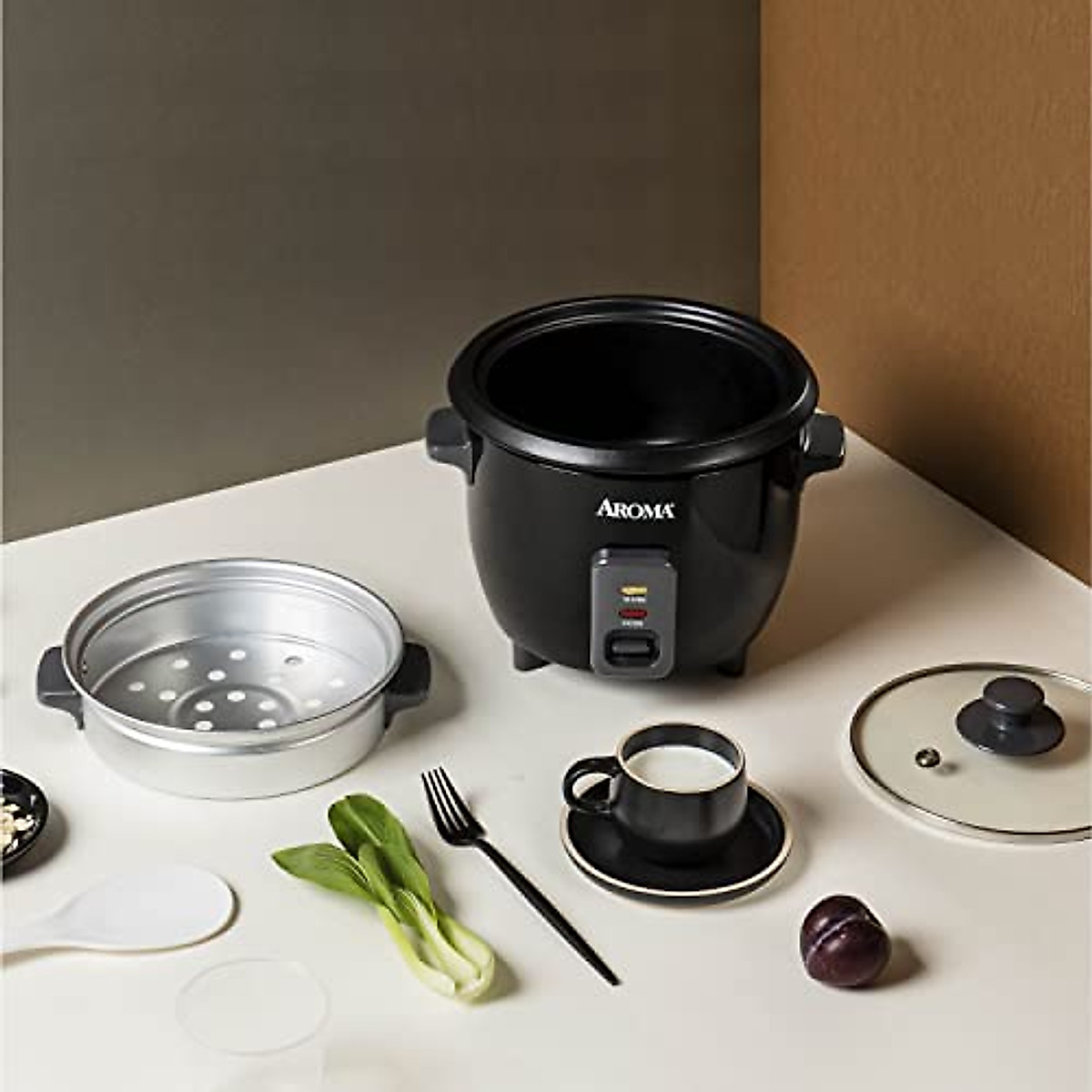 Aroma Housewares ARC-363-1NGB 3 Uncooked/6 Cups Cooked Rice Cooker, Steamer, Multicooker, 2-6 cups, Black