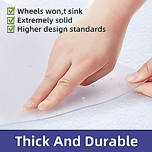 LUMDERIO Chair Mat for Computer Desk, Flat Without Curling, Office Carpeted Floor Mats for Low Pile Carpet 23.5 X 17.5 inches