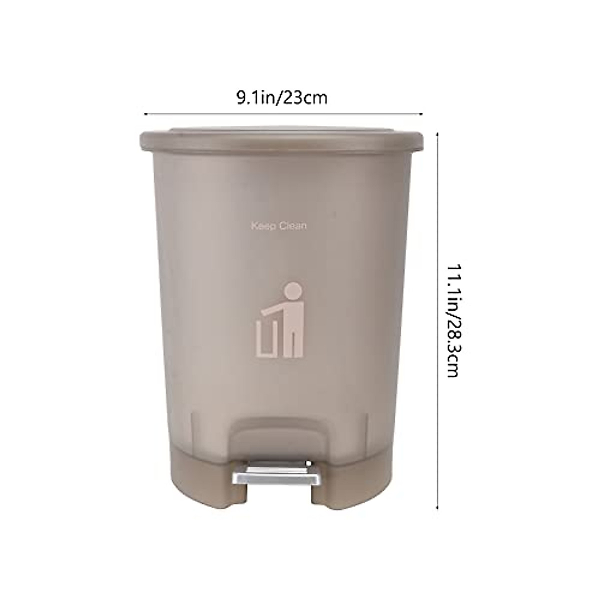 Cabilock Foot Step on Trash Bucket Household Large Capability Garbage Can Floor Waste Rubbish Recycle Basket for Home Kitchen Office Bedroom Grey 5L