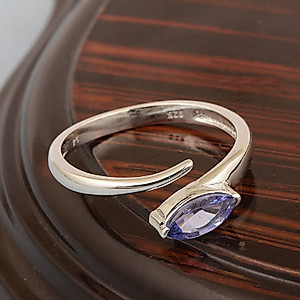 Stackable Marquise 0.70 Ctw Multi Choice Gemstone Women Engagement Ring, Adjustable Marquise Stone Rings, Birthstone Ring Tanzanite, 8
