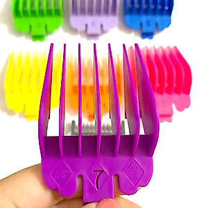 8 Color 8 Length Professional Hair Clipper Guide Combs, Replacement Guards Set, Attachment Guide Combs, Great Fits for All Full-Size Wahl Clippers/Trimmers