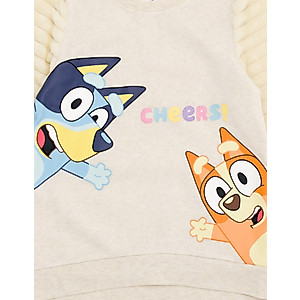 Bluey Bingo Toddler Girls Fleece Fur Sweatshirt White 2T