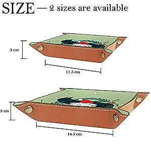 Fashion Santa Valet Tray Leather Bedside Organizer Dice Tray Desk Storage Plate Catchall for Change Jewelry Key Phone Watches