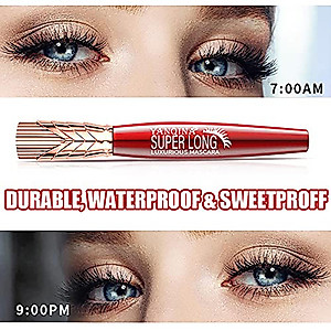 Yankina Mascara De Pestañas, Yankina Super Long Mascara, Yankina Máscara Para Pestañas Super Long, Yanquina 4d Waterproof and Sweat Super Long Luxurious Mascara, Stereo Lengthening Mascara (4Pcs)