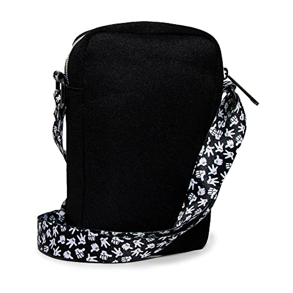 Buckle Down Disney Bag, Cross Body, Mickey Mouse Hand Gestures Scattered Black White, Canvas
