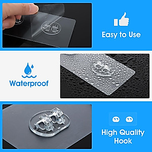 Yolev Shower Caddy Adhesive Replacement, Strong Adhesive Hooks for Shower Caddy Adhesive Pad, Adhesives Hook for Shower Caddy, Kitchen Racks, Bathroom Storage Shelves (15pcs)