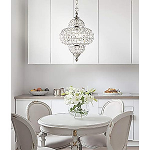 JONATHAN Y JYL6111A Juliette 12" Crystal/Metal LED Chandelier Pendant Chandelier Pendant Glam Contemporary Transitional Dimmable Dining Room Living Room Kitchen Foyer Bedroom Hallway