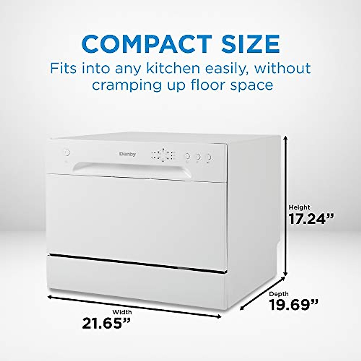Danby DDW621WDB Countertop Dishwasher with 6 Place Settings, 6 Wash Cycles and Silverware Basket, Energy Star-Rated with Low Water Consumption and Quiet Operation