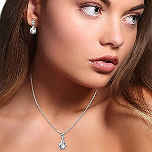 NINE WEST Silver-Tone and Crystal Necklace and Earrings Set