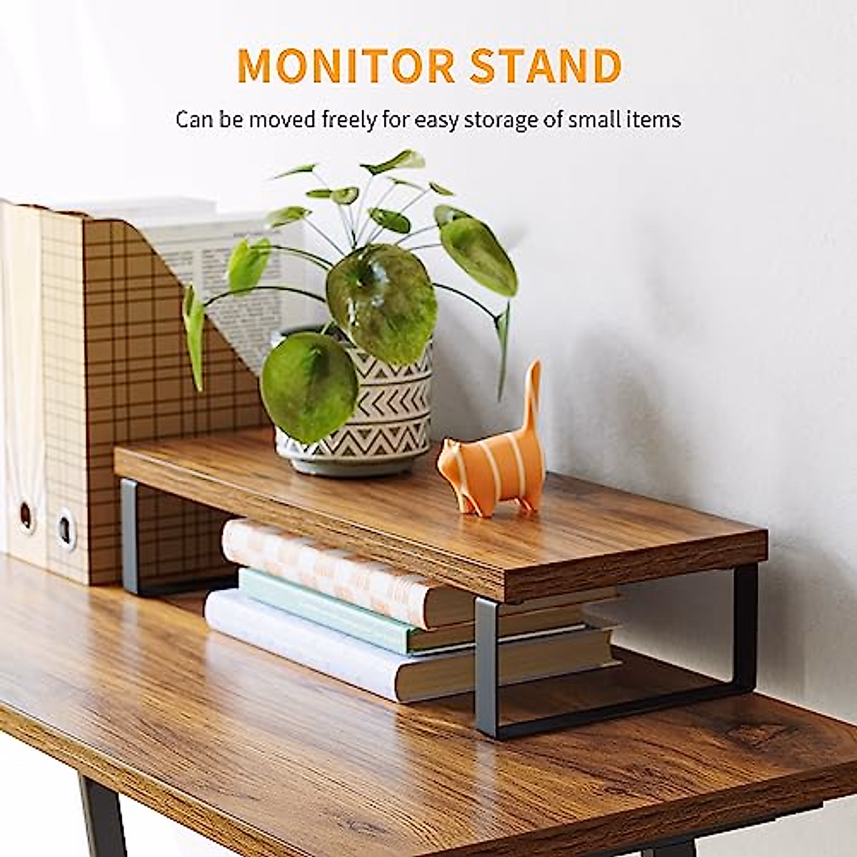 BANTI L Shaped Desk, Computer Gaming Desk, Home Corner Desk, Office Writing Workstation with Large Monitor Stand, Space-Saving, Easy to Assemble, Brown