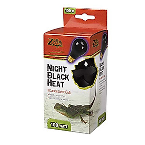 Zilla Reptile Terrarium Incandescent Heat Bulb, Night Black, 100 Watts