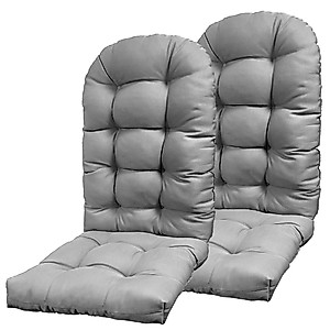 YEFU Adirondack Chair Cushion, Rocking Chair Cushions high Back, Thickened Patio Chair pad for Indoor and Outdoor, 49x20x5 inch, Gray, 2-Pack