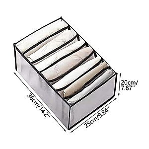 Kexle Wardrobe Clothes Organizer -7 Grids Jeans Leggings Closet Organizers and Storage Baskets -Foldable, Save Space, Portable Drawer Organizer for Bedroom Dorm Room (3PCS/Set(Jeans Jeans Legging))