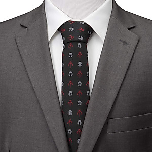 Cufflinks Inc. Star Wars Mando Black Red Men's Tie The Mandalorian Official Merch