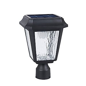 KMC Lighting ST4618Q-A Solar Lamp Post Lights Solar Post Lights Outdoor Post Lights Die-Casting Aluminum 3-inch Fitter Base for Post Mount