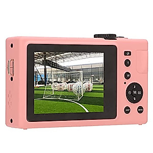PUSOKEI Micro Single Camera, 1080P FHD Micro Single Camera with 3.0 Inch LCD Display, Portable Mirrorless Camera 16X Digital Zoom 24MP Built in Microphone(Pink)