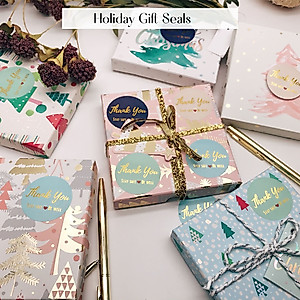 Mobiusea Party Thank You Stickers Roll | Stay Safe and Be Well | 1.5 inch | Waterproof | 500 Labels for Small Business, Packaging, Mailer Seal Stickers |4 Pastel Colors with Gold Foil Designs