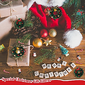 Shappy 36 Pcs 1:12 Scale Christmas Miniature Figurines Miniature Christmas Tree Wreath Candy Cane Snowman Ornaments Christmas Village Statue Desktop Decorations for Christmas Holiday Festival Decor