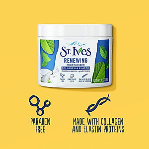 St. Ives Moisturizer Collagen and Elastin Facial Moisturizer Renewing Paraben Free, Dermatologist Tested, Cruelty Free 10 oz