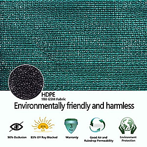 Tronssien Privacy Screen Fence 4 Ft x 50 Ft with Brass Buckle Heavy Duty Fencing Mesh Shade Net Cover for Wall Garden Yard Backyard (4 Ft X 50 Ft, Dark Green)