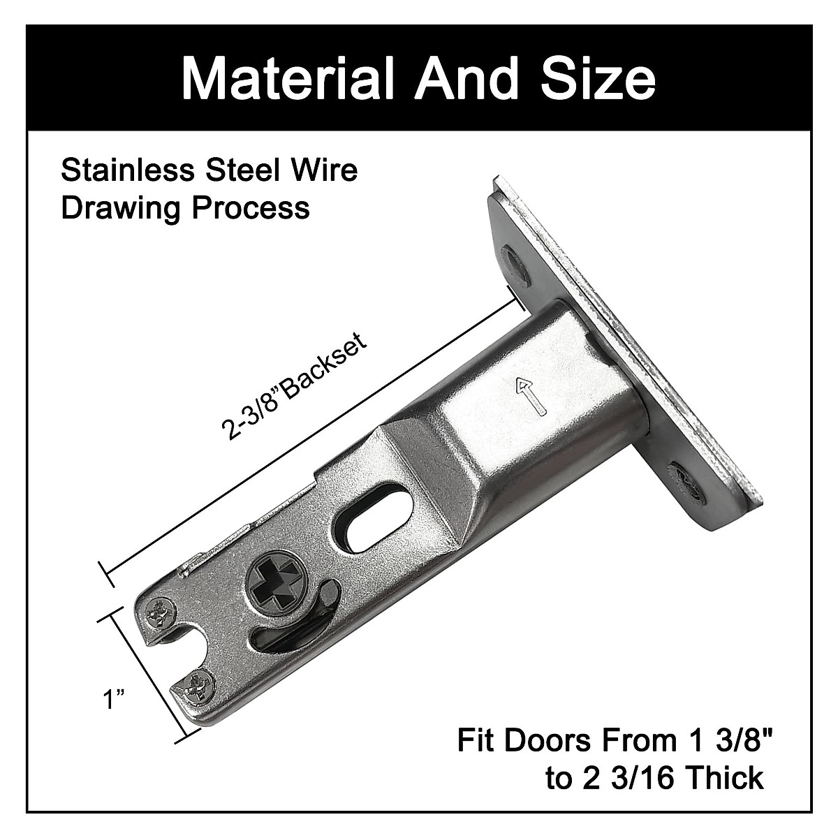 Pocket Door Lock,Privacy Door Hardware Suitable for Bathroom Bedroom etc Recessed 2 Sided, 2 3/8" Backset, Invisible Hardware for 1 3/8” to 2 3/16” Thickness Door (Black-Privacy)