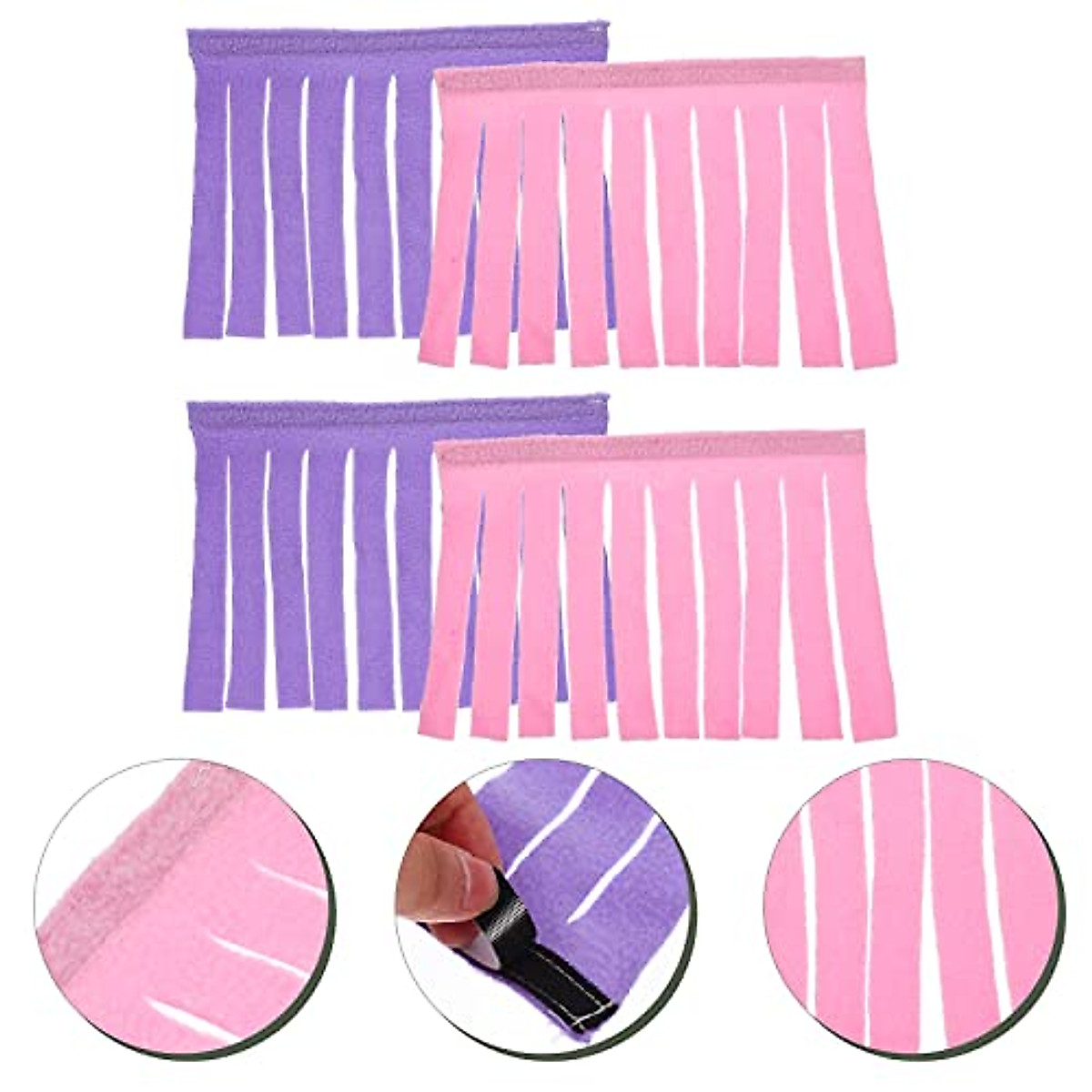 POPETPOP Rabbit Toys Bunny Cage Guinea Pig Cage Decorations - 4 Pieces Hamster Hideout Door Curtains Fleece Hideaway, Small Animal Habitat Cage Accessories Parrot Toys Bunny Cage