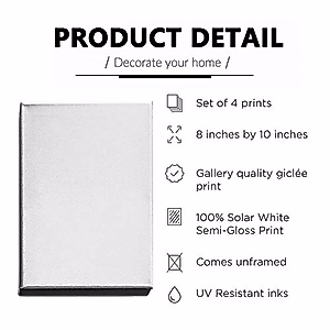 HERYNLRN Wall Art Painting Wash Soak Relax Unwind Bathroom Decor Sign Set of Four Photos Unframed Canvas Prints Looking Poster for Living Room,Bedroom Home Decoration,8"x10"