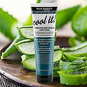 Aunt Jackie's Aloe & Mint Recipes Cool It! Stimulating Moisturizing Conditioner With Rosemary & Lemongrass for Softer, Healthier Looking Hair, 10 oz