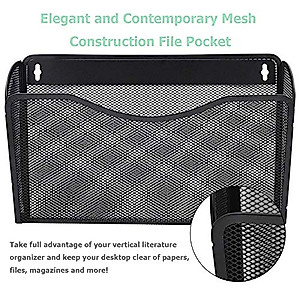 EASEPRES Mesh 3 Pockets File Organizer Hanging File Organizer Vertical Wall File Organizer Holder Rack