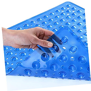 Cabilock Drain Holes Shower Pad Square Bathtub Mat Anti Slip Tub Mat Bathroom Non Slip Shower Mats Outdoor Carpet Suction Cups Traction Shower Mat Shower Bath Mat Foot Pad Floor Suction Pad