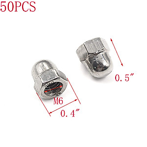 MY MIRONEY M6 Hex Acorn Cap Nuts Stainless Steel Hexagon Decorative Cover Semicircle Dome Nuts Pack of 50