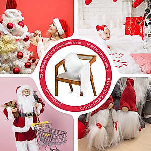 Breling 10 x 60 Inch Faux Fur Square Fabric Shaggy Fur Cuts Fluffy Square Fur Patches for Christmas Ornaments, Fursuit, Cosplay, Costume, Gnome Beards, Craft Supply, Decoration (White)