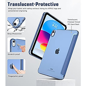 TiMOVO Case for iPad 10th Generation Case 2022, Slim Stand Cover for iPad 10th Gen 10.9 inch, Support Touch ID, Auto Wake/Sleep Smart Shell with Translucent Back, fit iPad 10 Case, Abyss Blue
